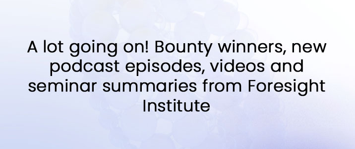 A lot going on! Bounty winners, new podcast episodes, videos and seminar summaries from ...